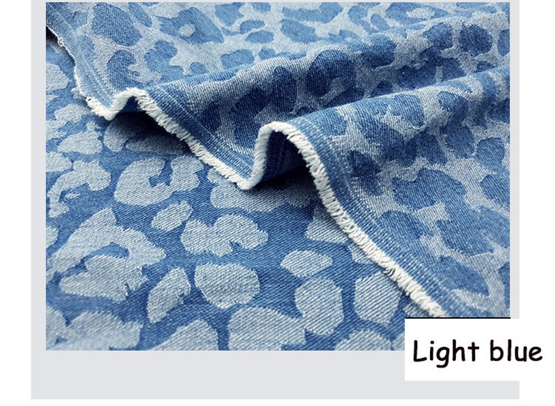 Leopard Denim Fabric, Soft Cotton Denim Fabric, Clothing Fabric, by the ...