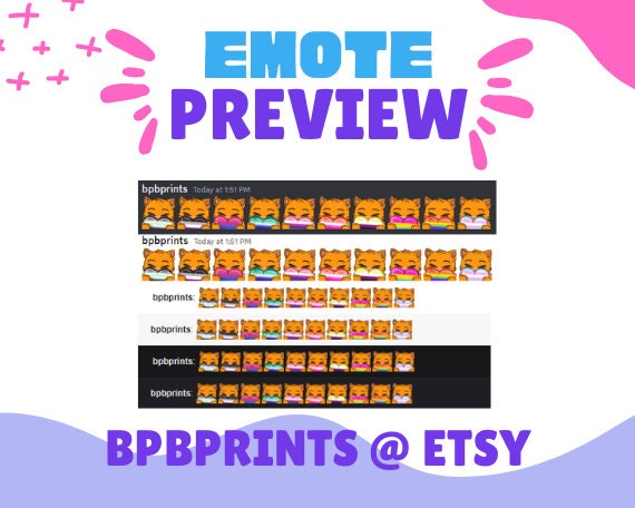10 Pride Hearts Orange Cat Emotes for Twitch Youtube - Etsy