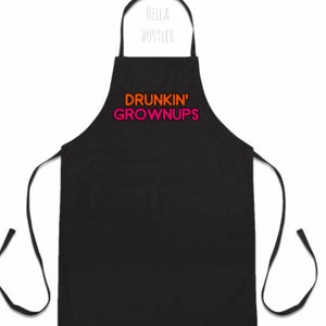 Drunkin' Grownups Apron/dunkin Donuts Spoof/donut - Etsy