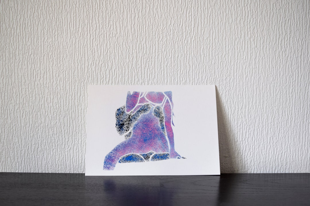 Illustration A4 Stencil Couple Colorful Moment Intimate Love Painting Unique Models - Etsy