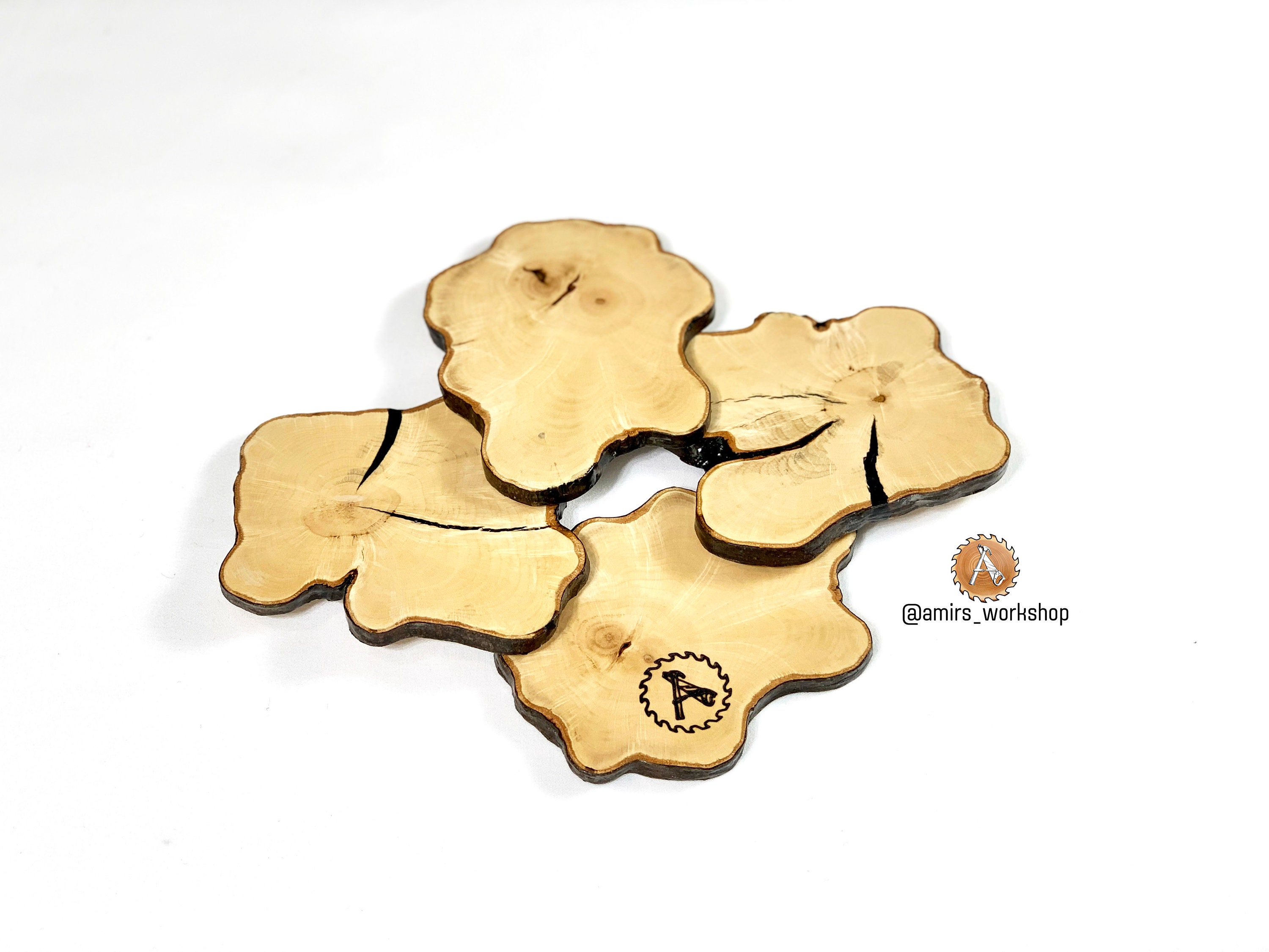 Handcrafted Live Edge Coasters Laurel Wood - Etsy