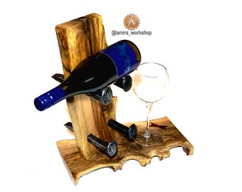 Live Edge Wood Wine Rack - Etsy