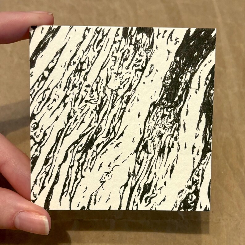 Original 3x3 Hand-drawn Tree Bark Pattern Pen Art random or Custom - Etsy