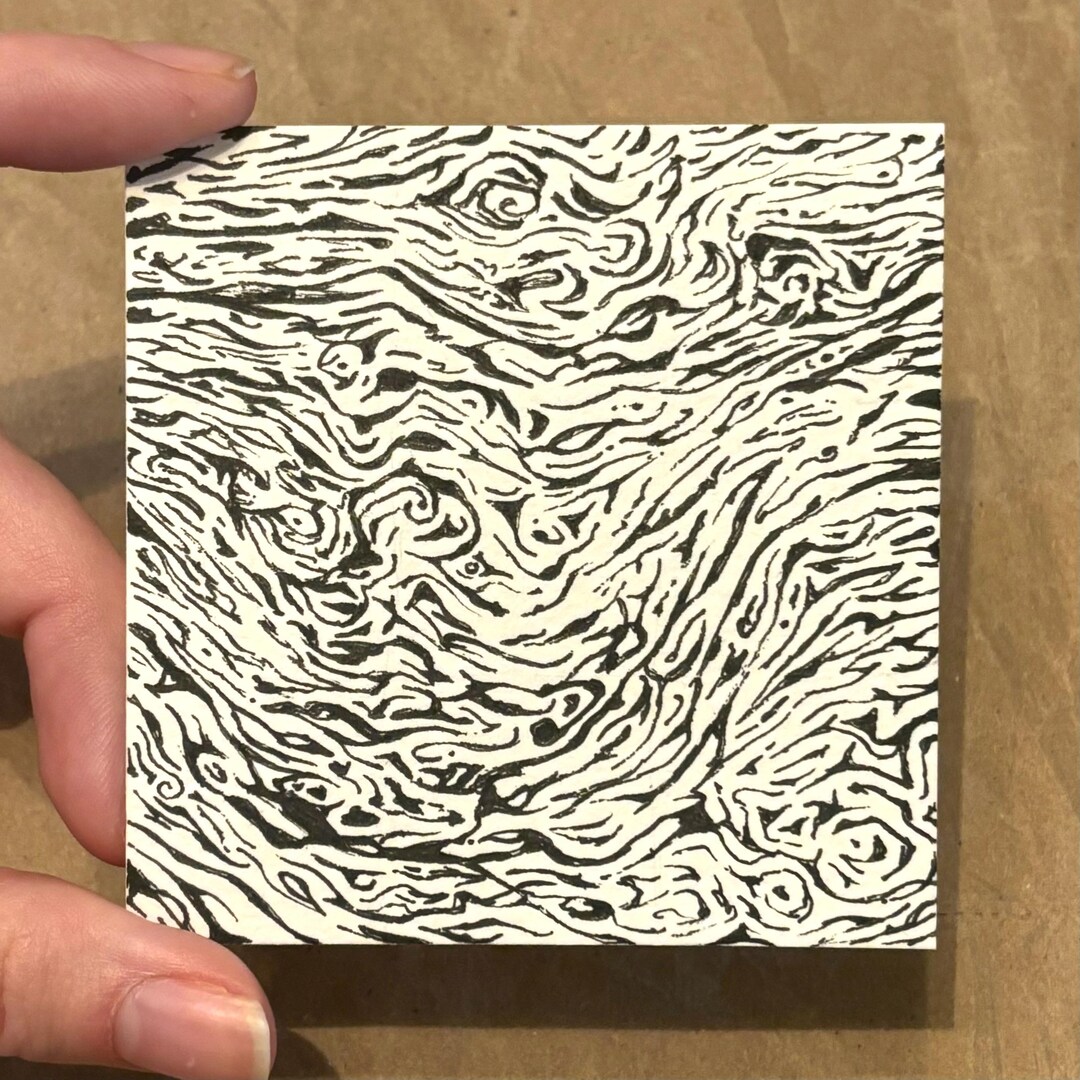 Original 3x3 Hand-drawn Tree Bark Pattern Pen Art random or Custom - Etsy