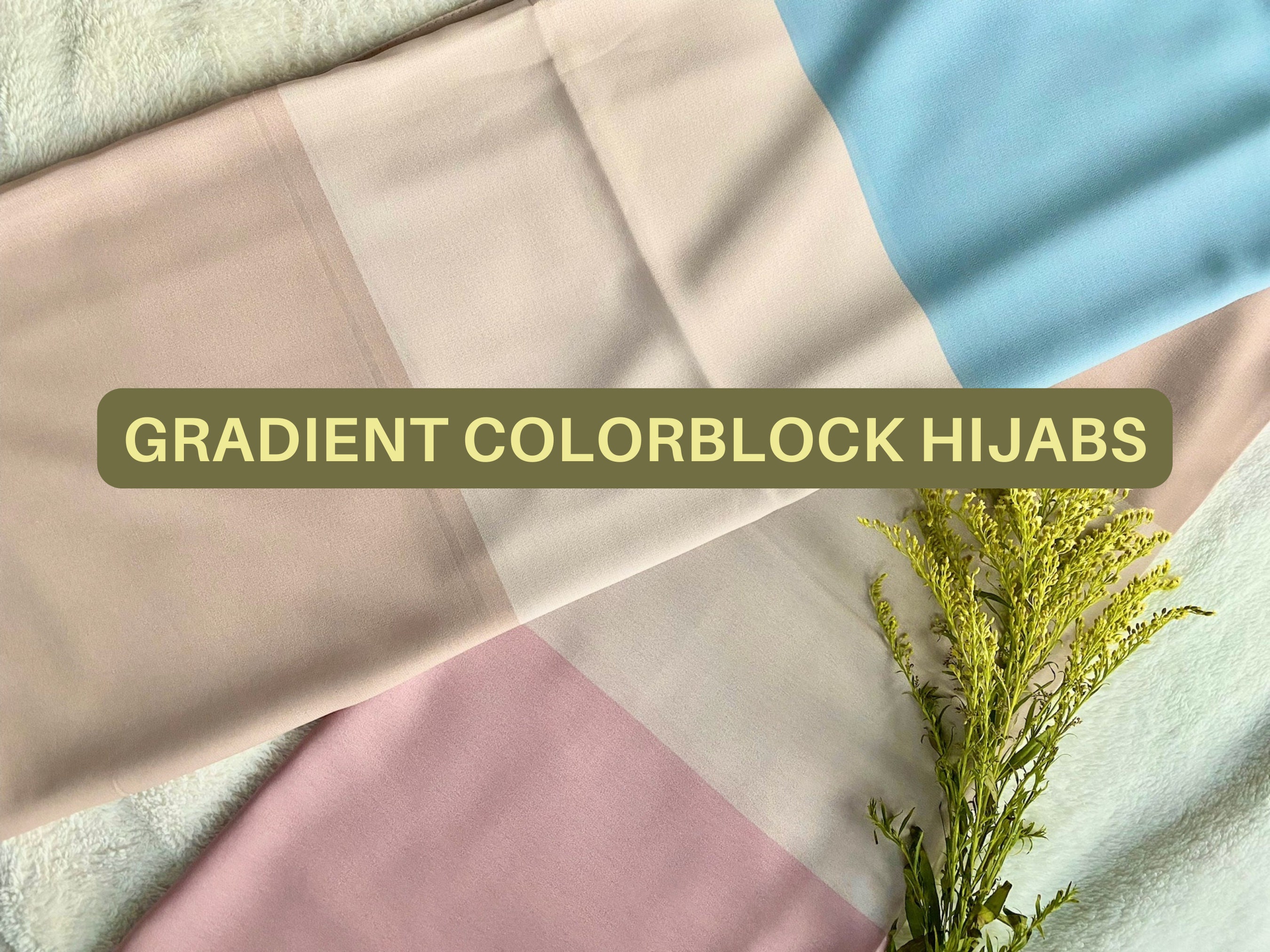 Gradient Colorblock Chiffon Hijab | Premium Quality | Patterned Scarf ...