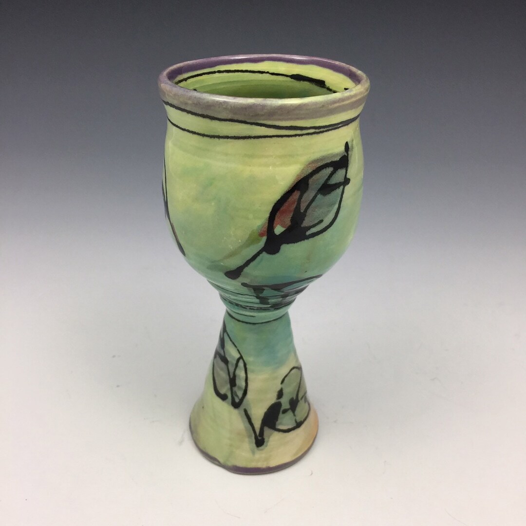 White Wine Glass,ceramic Goblets, Hand Painted,dishwasher and Oven Safe ...