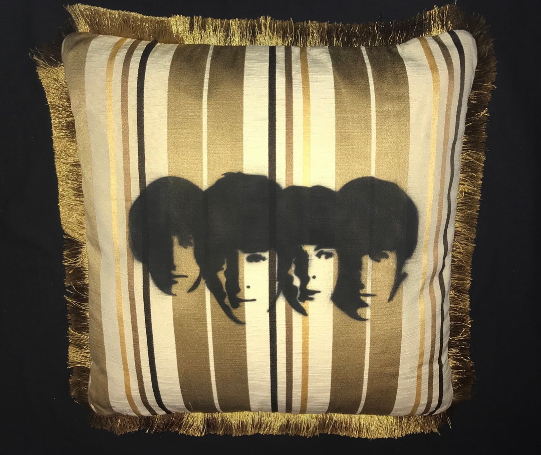 Custom the BEATLES Gold Tan Yellow Navy Striped Multi Color Soft ...