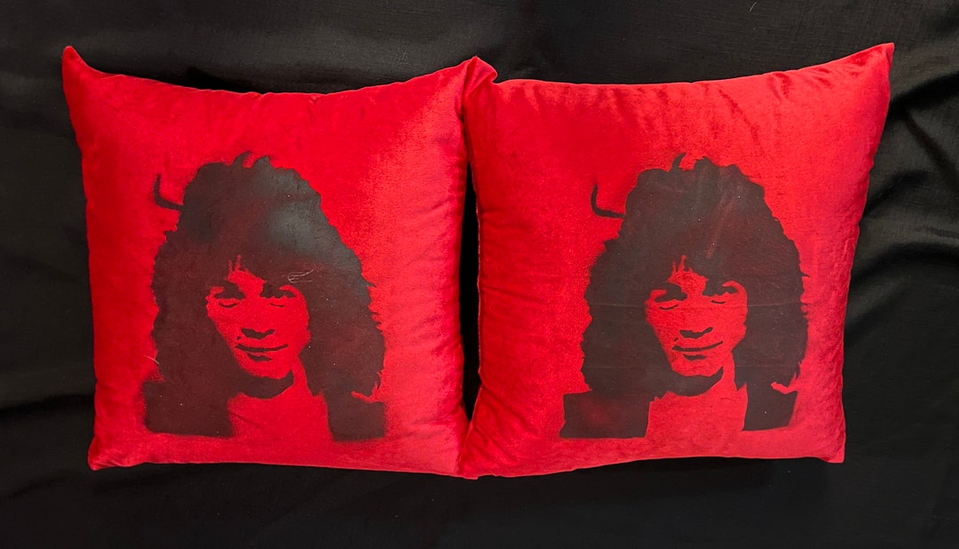 Custom Eddie Van Halen GUITAR GOD Soft Velvet Red 16x16 INDOOR Throw ...