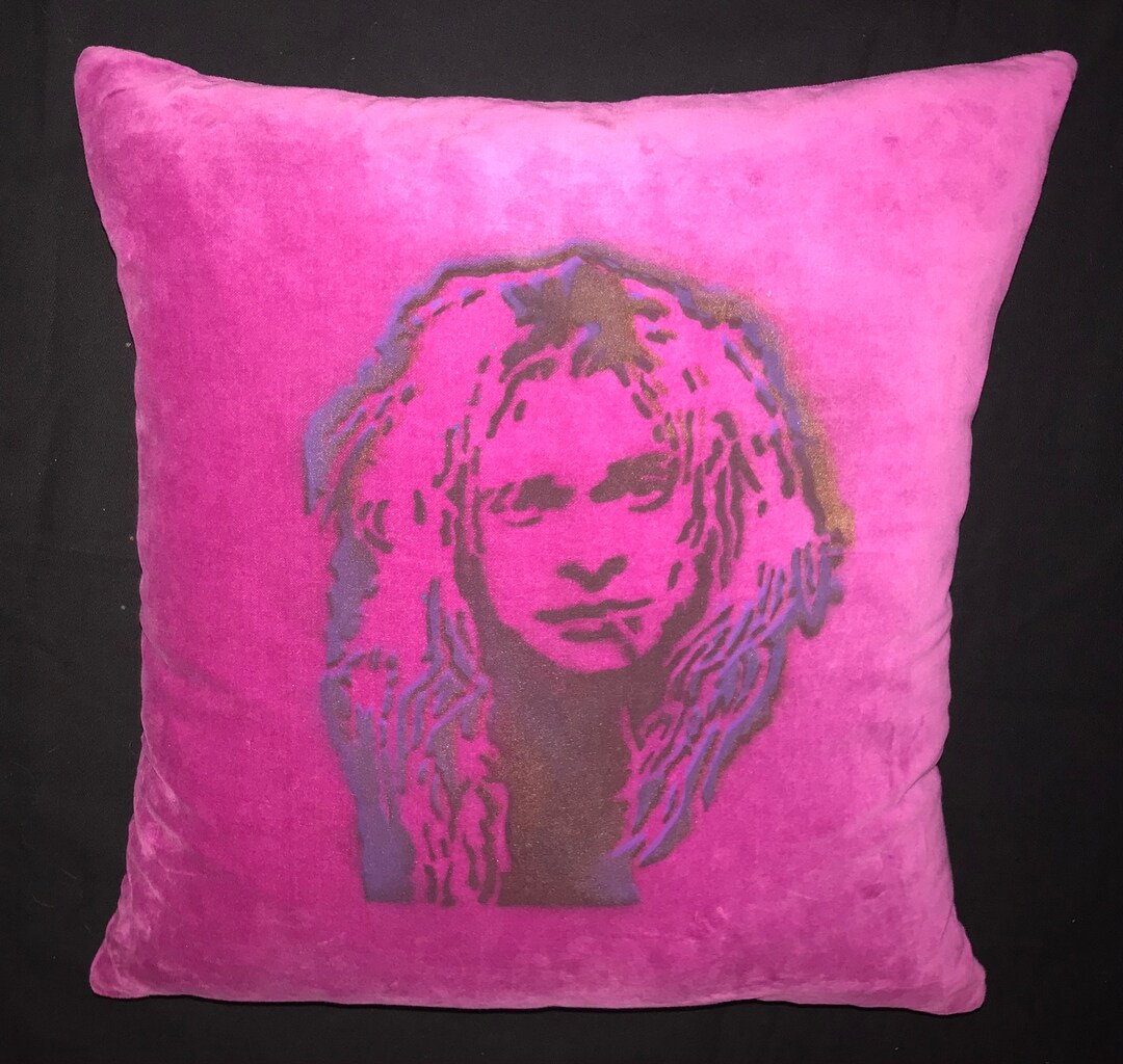 Custom David Lee Roth VAN HALEN Soft Pink Cotton Velvet Suede 17x16 ...