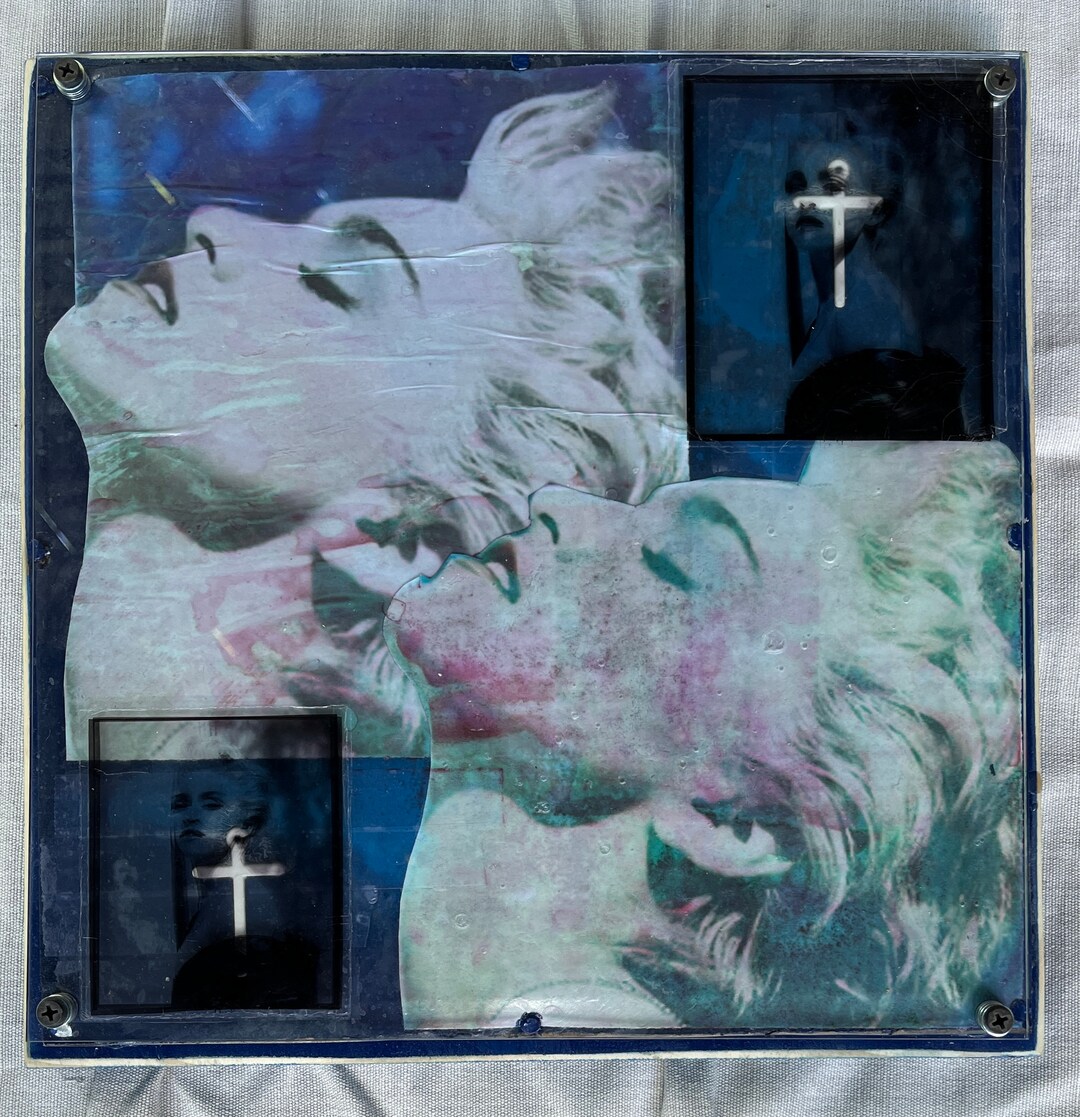 Madonna TRUE BLUE SERIES No.7 Original 12.5X12.5 Mixed Media Industrial ...