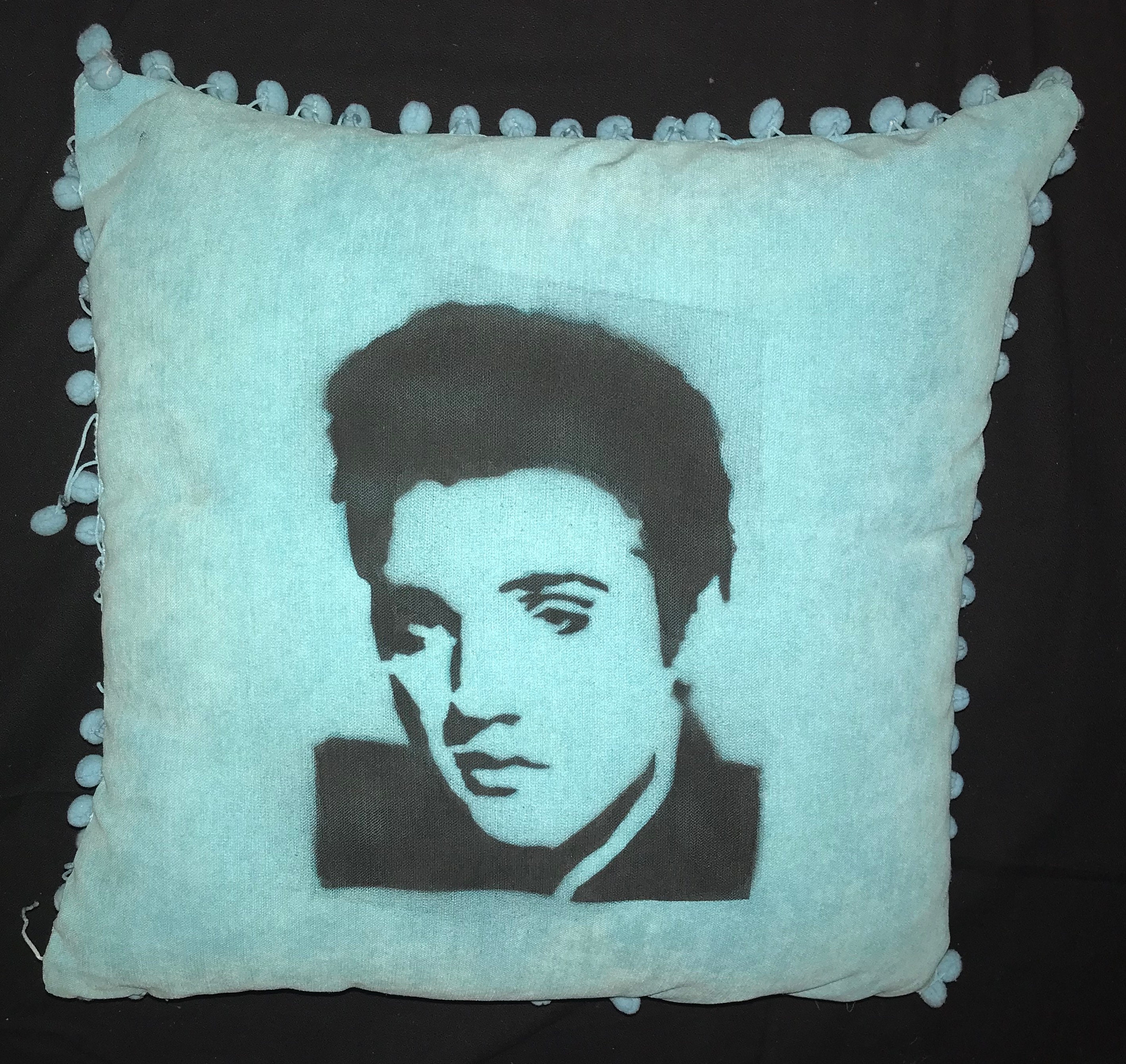Custom ELVIS Presley BABY BLUE Ball Fringe Tassel Soft Cotton - Etsy