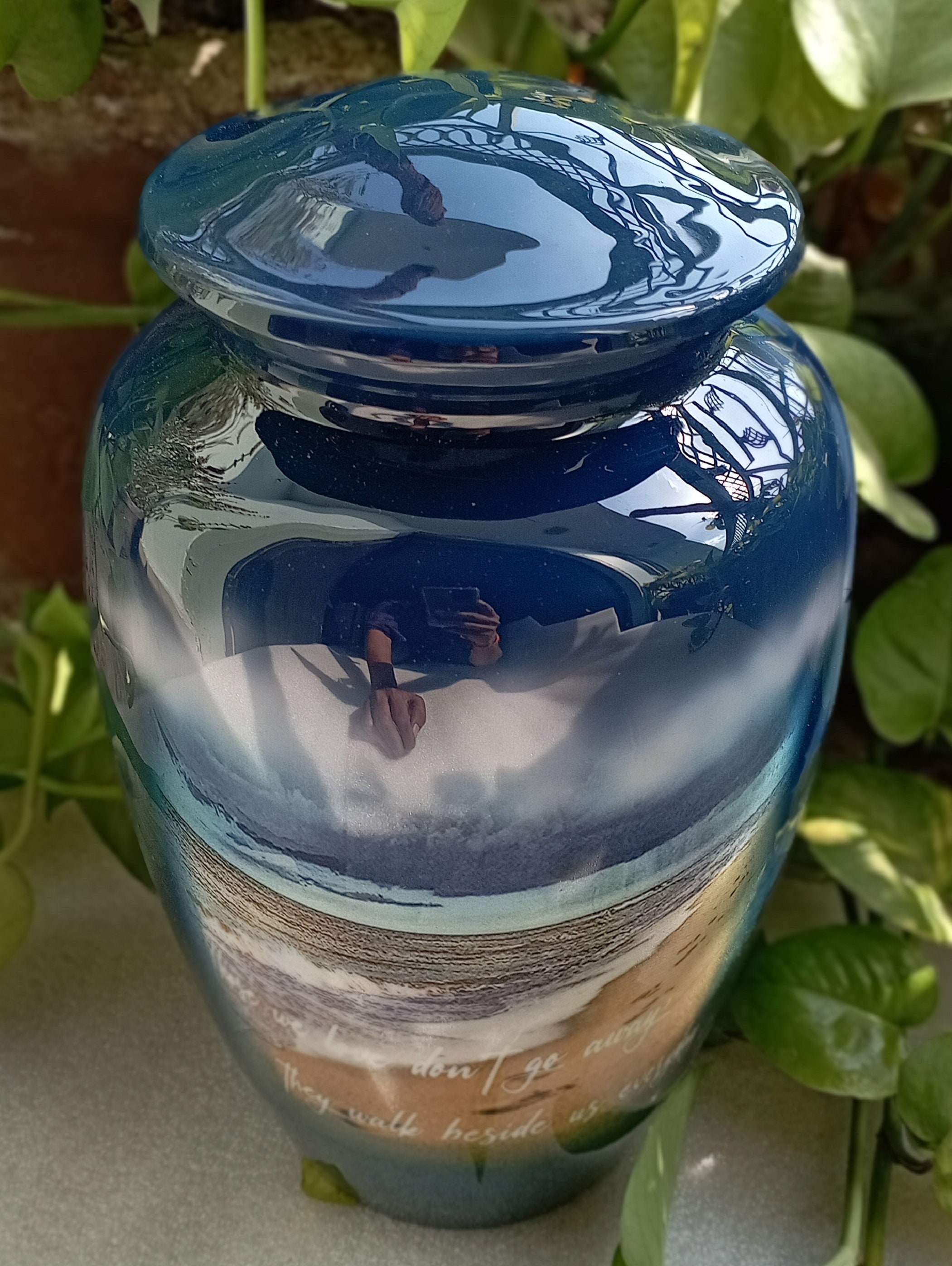 Cremation Urn for Human Ashes Adult Urn Funeral Urn Lovely Beach Blue ...