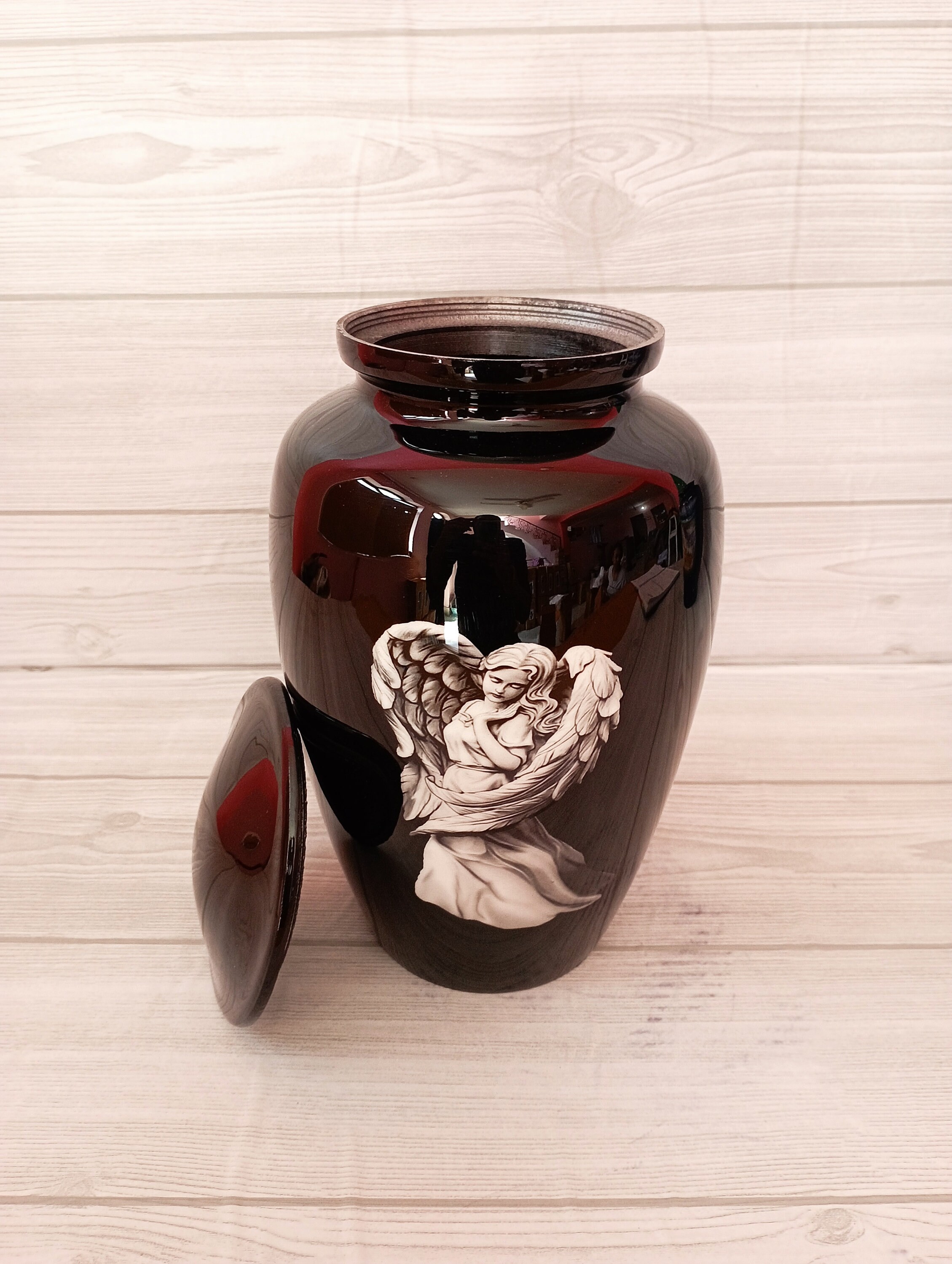 Angel Cremation Urn Adult Large Cremation Urn for Human Ashes / Black ...
