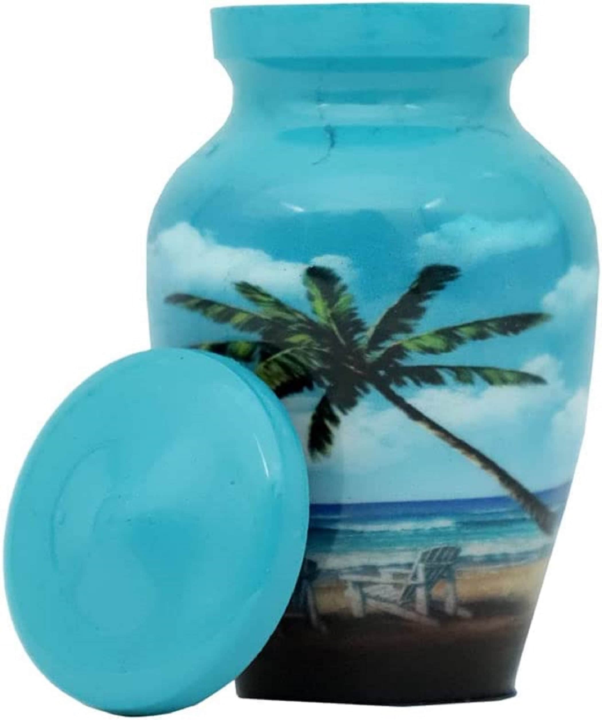 Mini Cremation Urn Blue Beach Small Keepsake Keepsake Urn With 1 Velvet ...