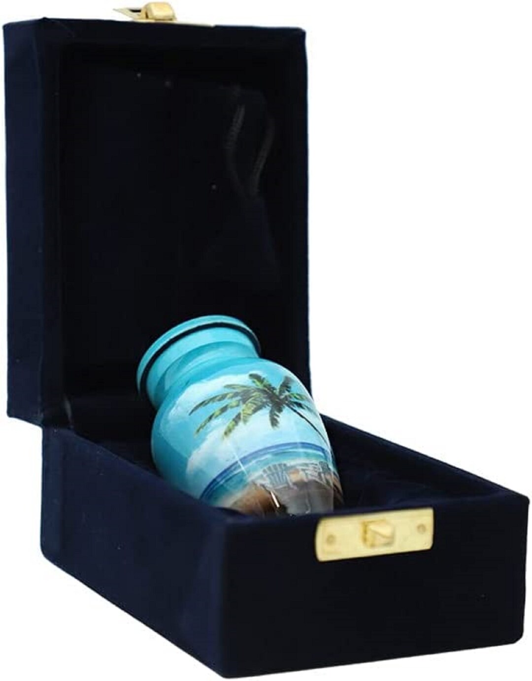 Mini Cremation Urn Blue Beach Small Keepsake Keepsake Urn With 1 Velvet ...