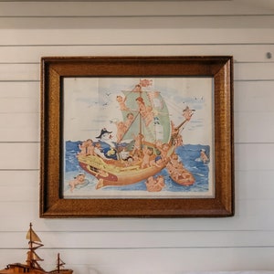 Vintage 1940s Framed Swan Soap swanny Babies Advertisement Prints ...