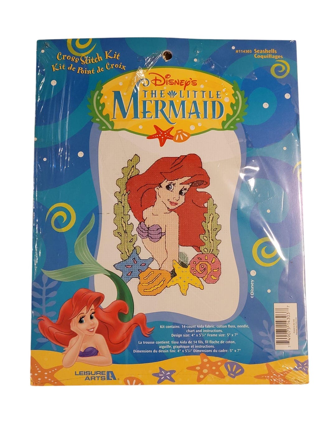 Leisure Arts Disney's the Little Mermaid Seashells Counted Cross Stitch ...