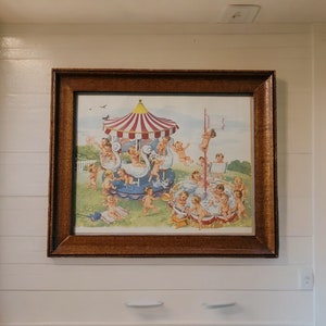 Vintage 1940s Framed Swan Soap swanny Babies Advertisement Prints ...