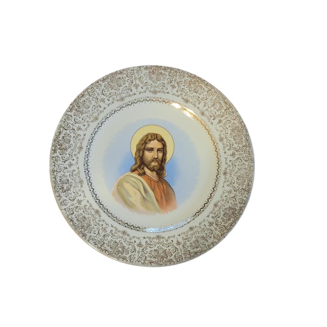 Vintage Jesus Christ With Halo Plate Farmers State Bank Albert Kansas ...