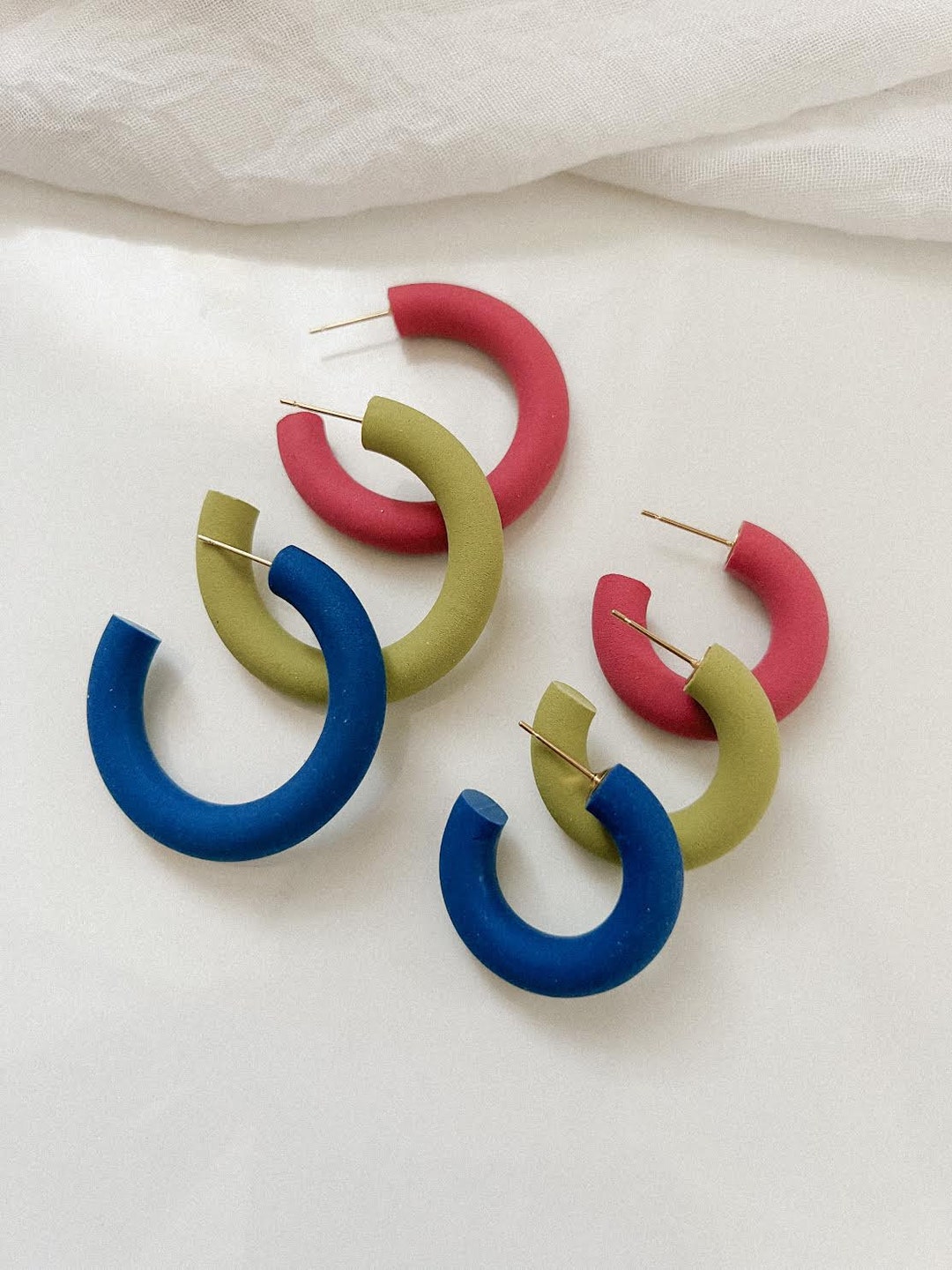 The Hoop Collection OG Colored Hoops Clay Earrings Polymer Clay ...
