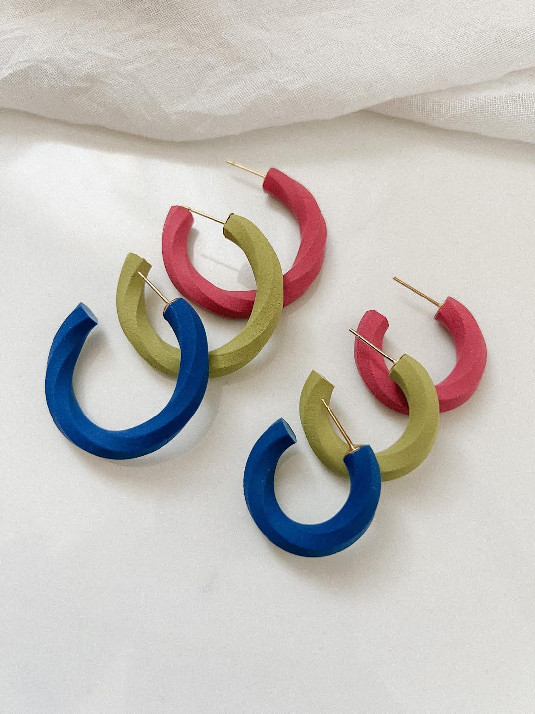 The Hoop Collection OG Twist Colored Hoops Clay Earrings Polymer Clay ...