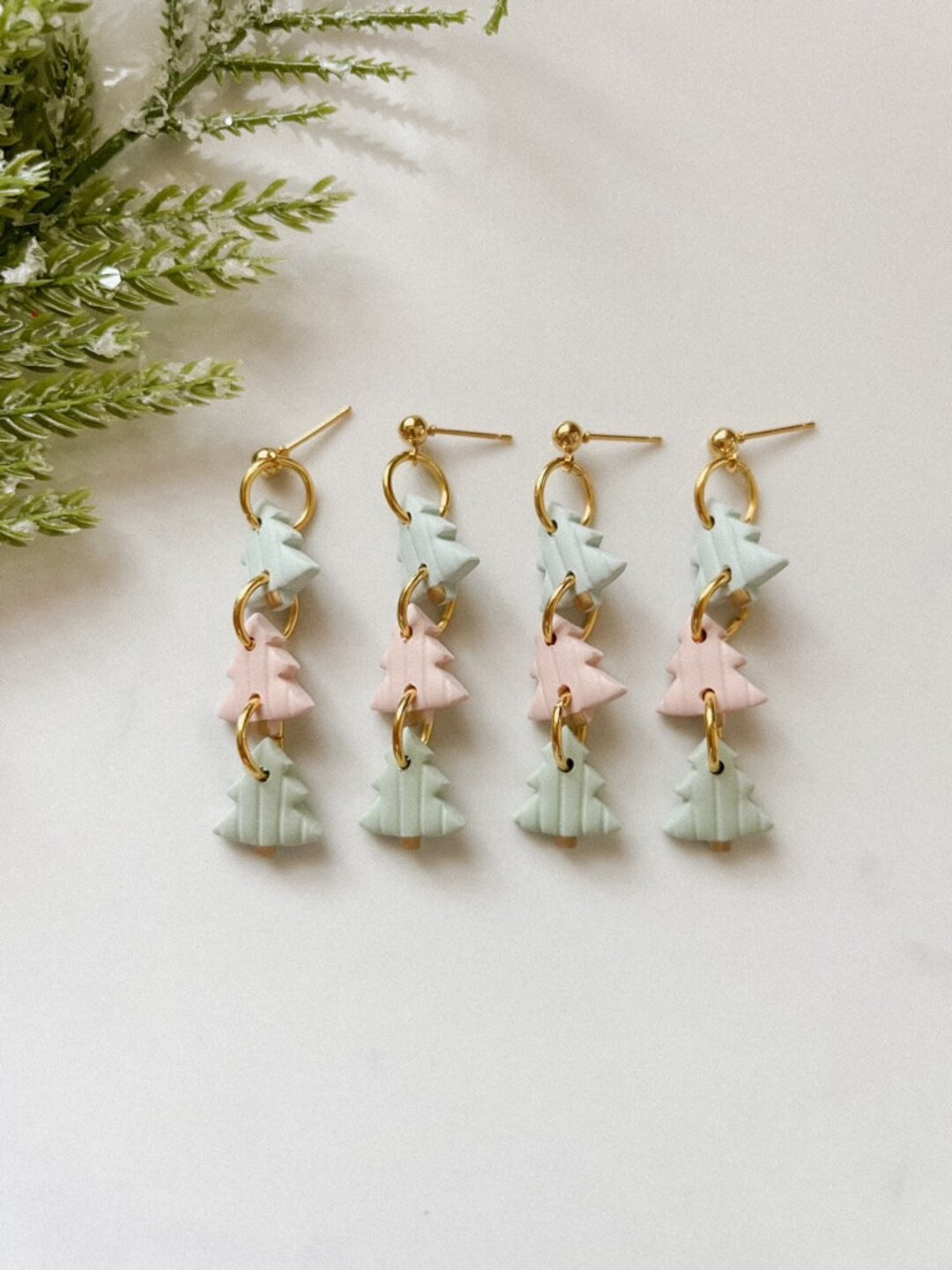 The Holiday Collection | Pastel Tree Dangles | Holiday Earrings ...