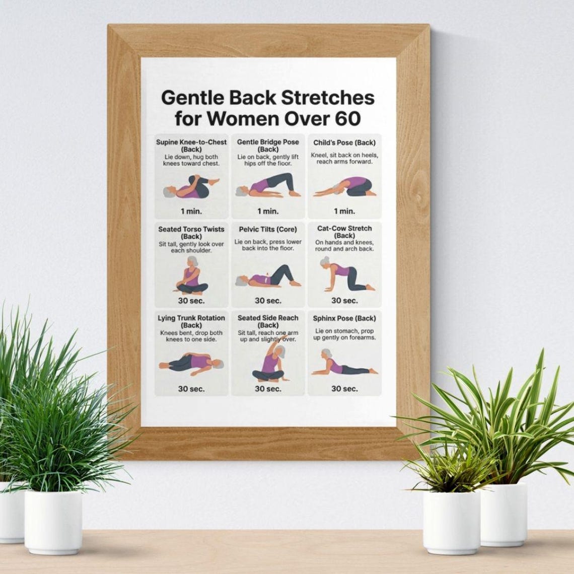Gentle Back Stretches for Women Over 60 PDF, Senior Flexibility Routine ...
