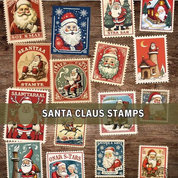 Santa Claus Stamps - Etsy UK