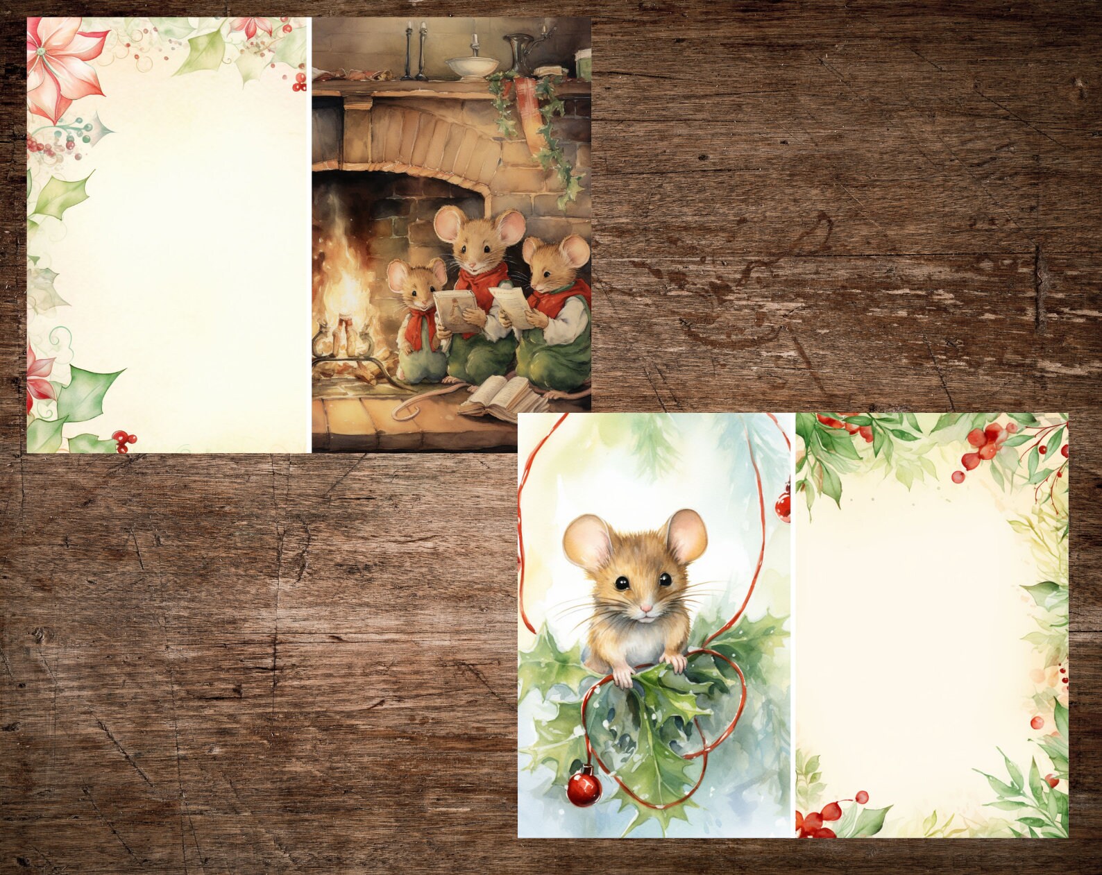 Christmas Mouse Junk Journal Kit, Digital Download, Printable Pages ...