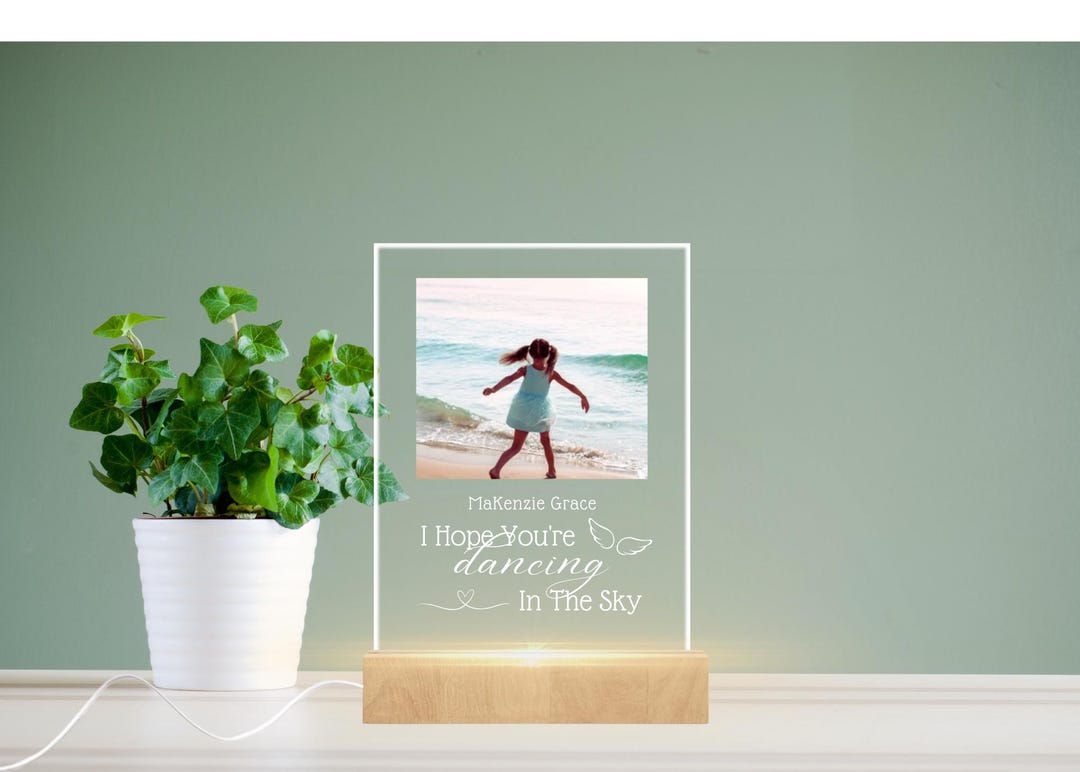 In Memorial of Personalized LED Photo Plaque: Custom Acrylic Light-up ...