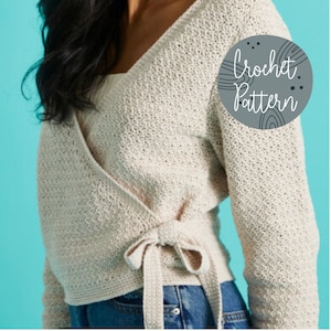 Wrap Front Cardigan Crochet Pattern, Cardigan Crochet Pattern, Surplice ...