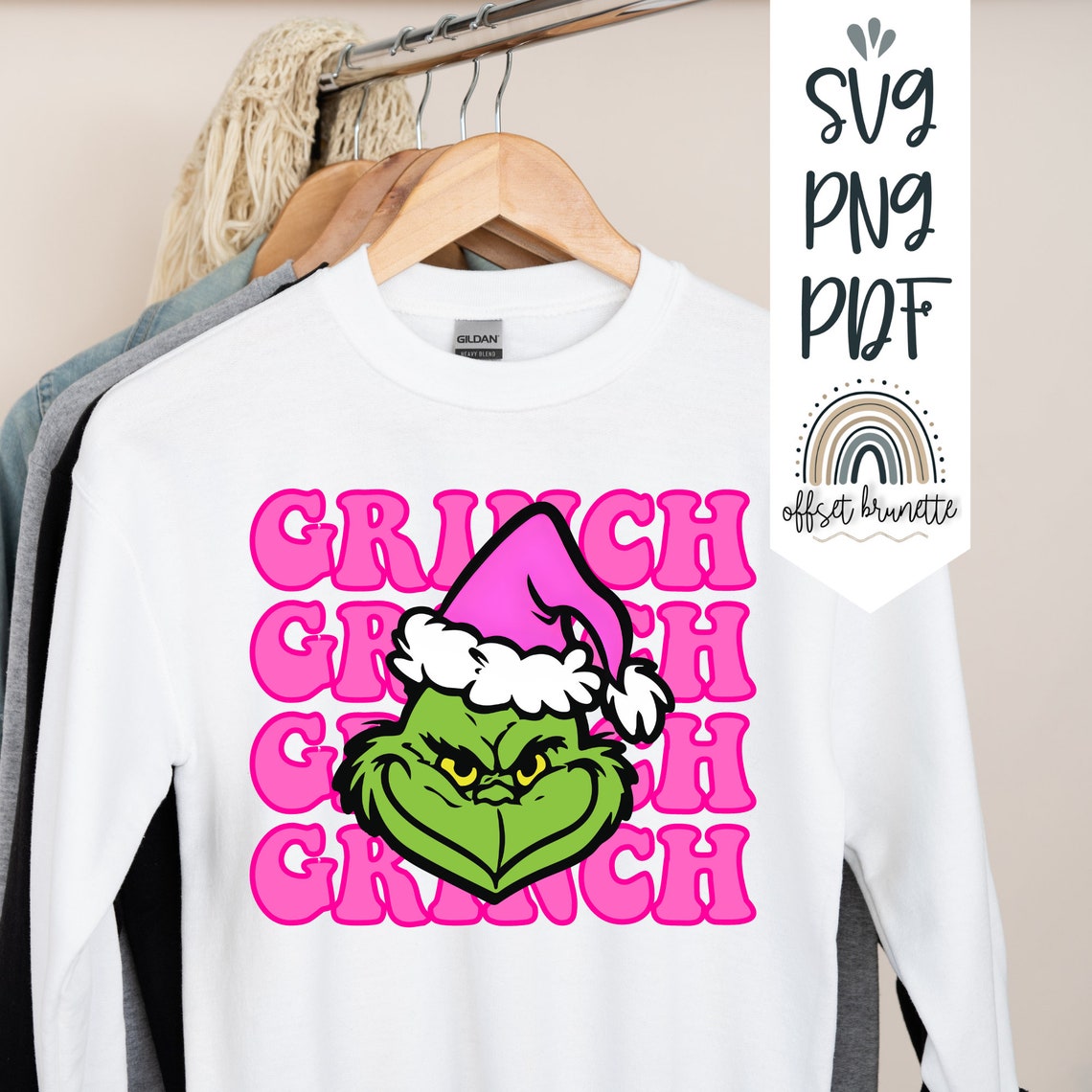 Grinch Face Preppy PNG Grinch Pink Green Preppy Christmas Grinch Png ...