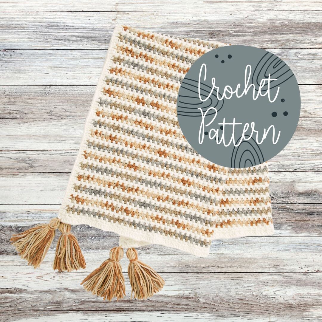 Simple Stripes Blanket Crochet Pattern | Boho Blanket Crochet Pattern ...