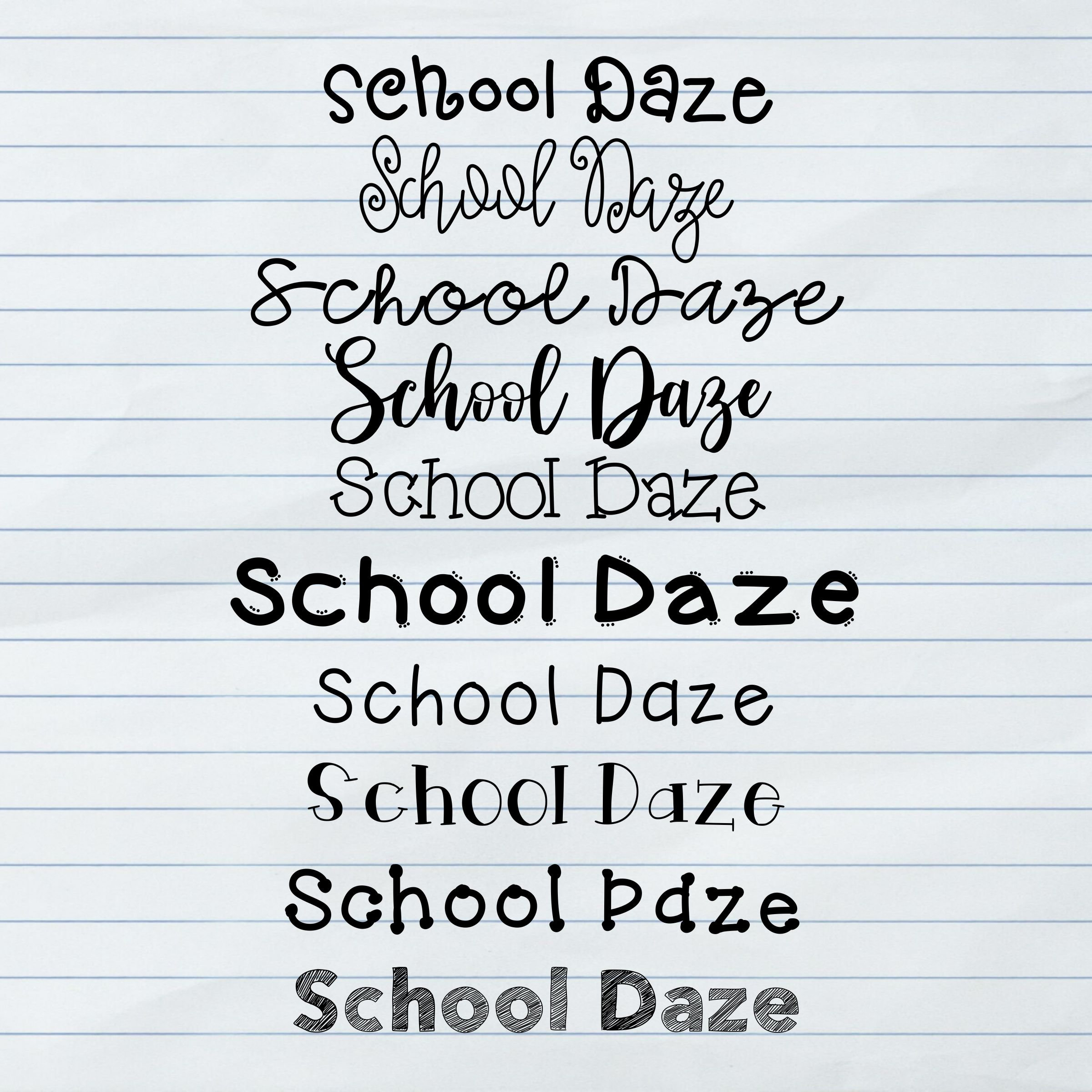 Teacher School Fonts Bundle - Handwriting Lines Fonts, Cricut ...