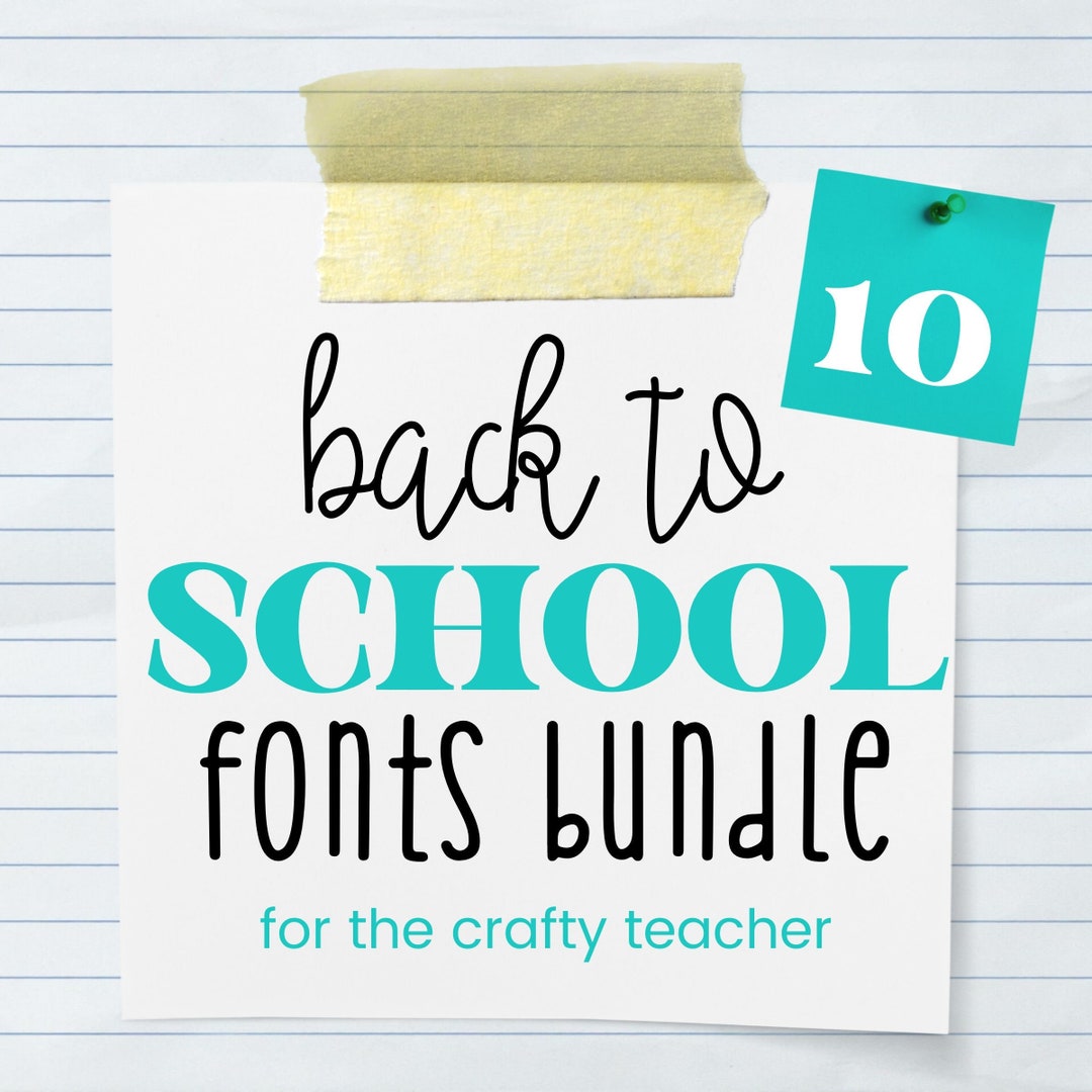 Teacher School Fonts Bundle - Handwriting Lines Fonts, Cricut ...