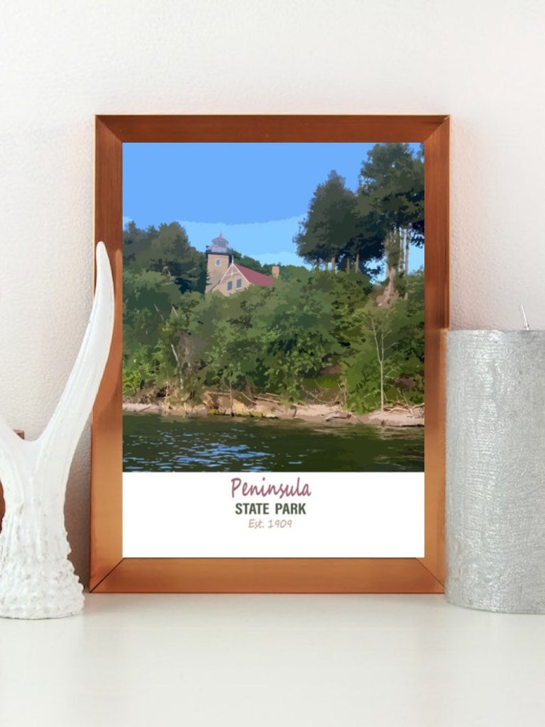 WI State Parks / Peninsula / Wisconsin Travel Poster / Wisconsin ...