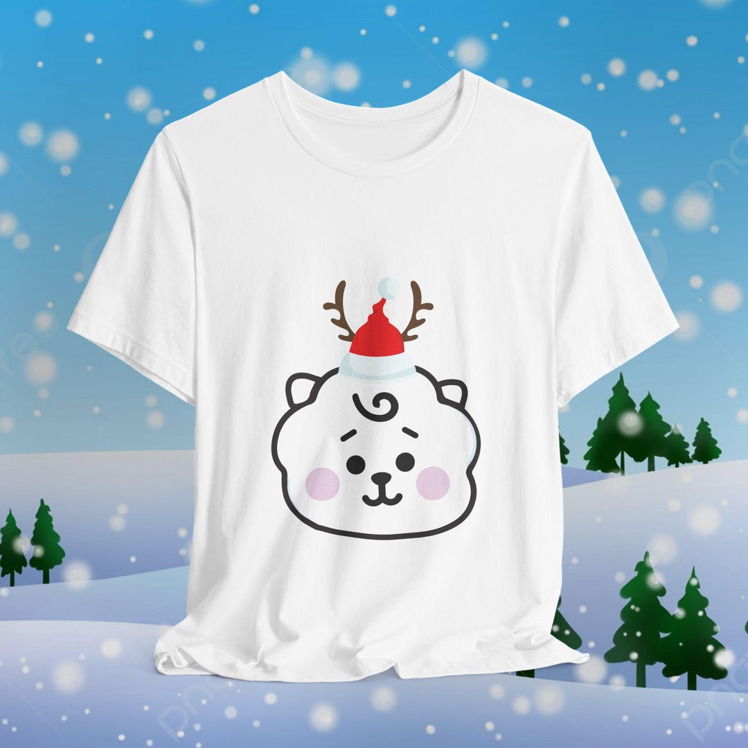 BT21 RJ Christmas Shirt Bella Canvas 3001 Cute Christmas T-shirt Korean ...
