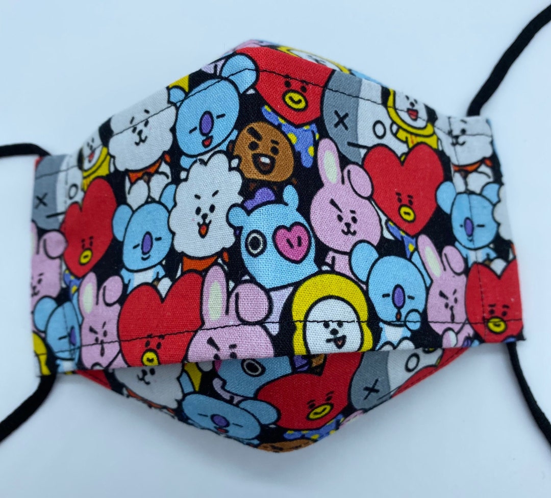 Group of BT21 Friends 3D Face Mask Reusable Face Mask Washable Face ...