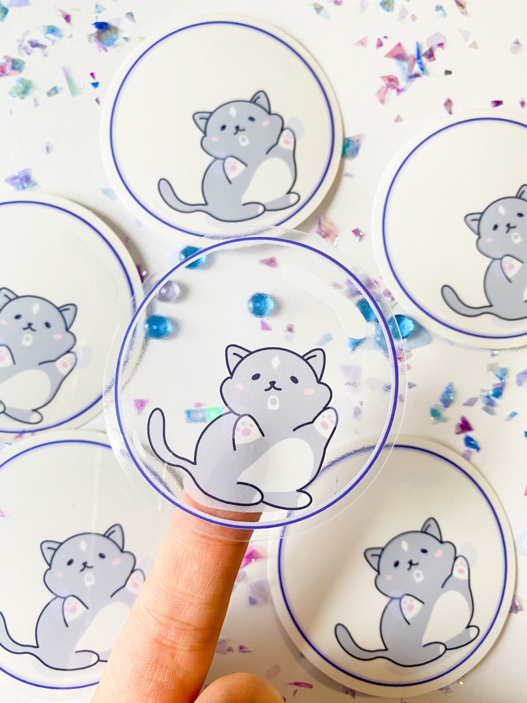 Clear Bubble Cat Sticker/cute/cat Stickers/cats/kawaii - Etsy