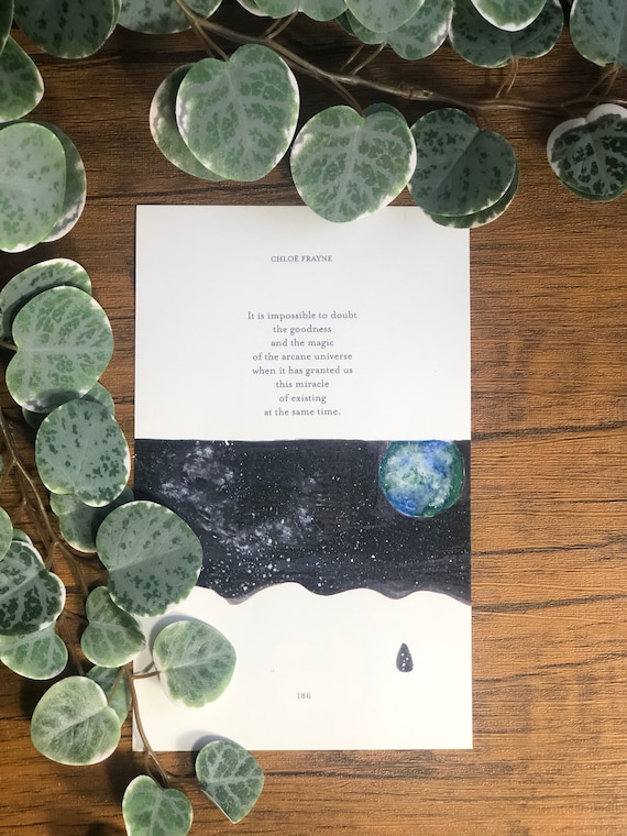 Chloe Frayne poem with space acrylic painting Print - Etsy