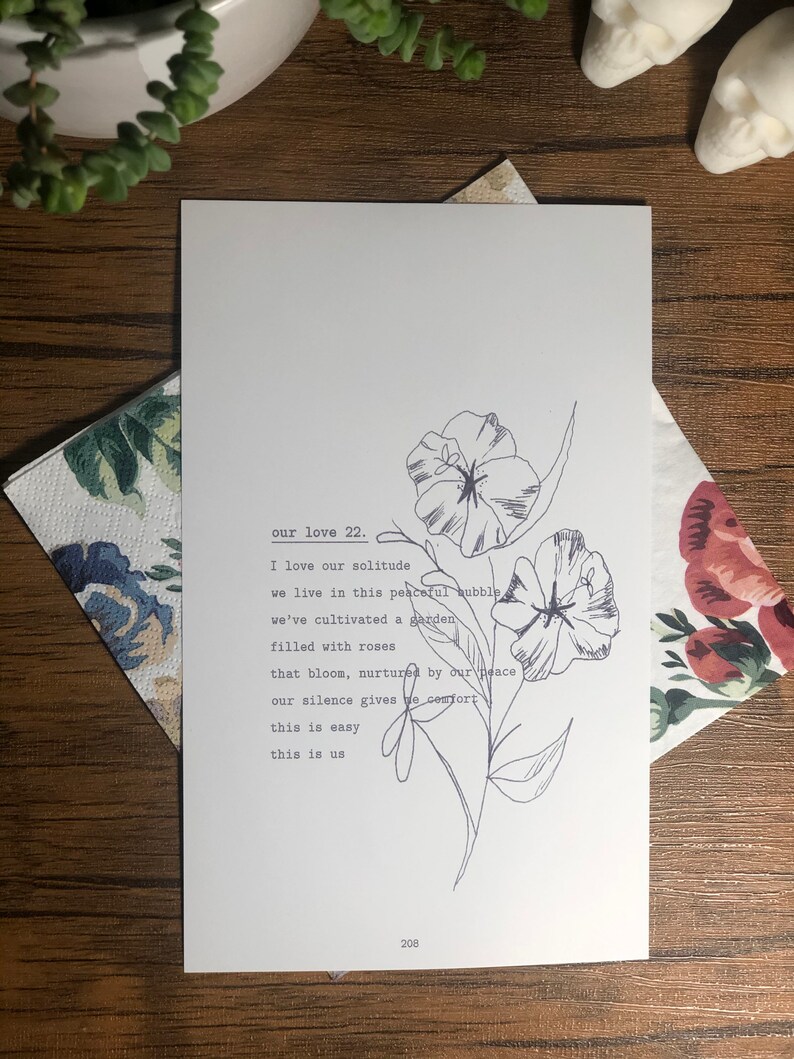 R.h. Sin Our Love 22 Poem Flower Print - Etsy