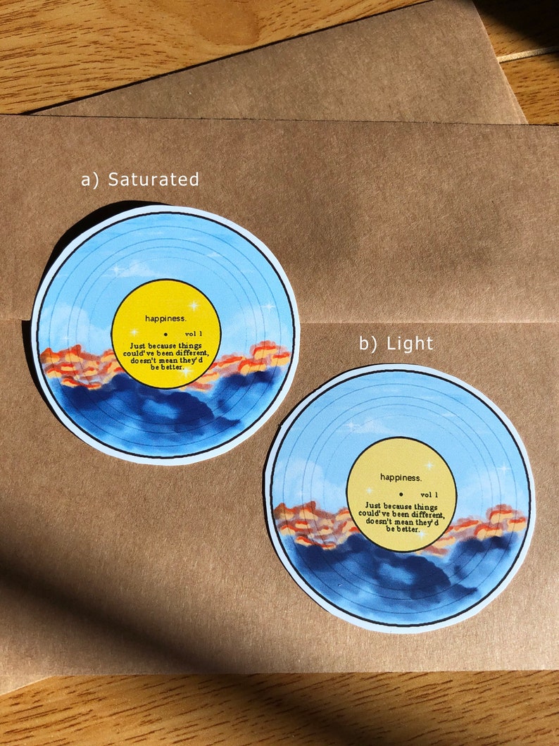 Aesthetic Sunset Retro TV and Vinyl Records Sticker Set Matte | Die Cut ...