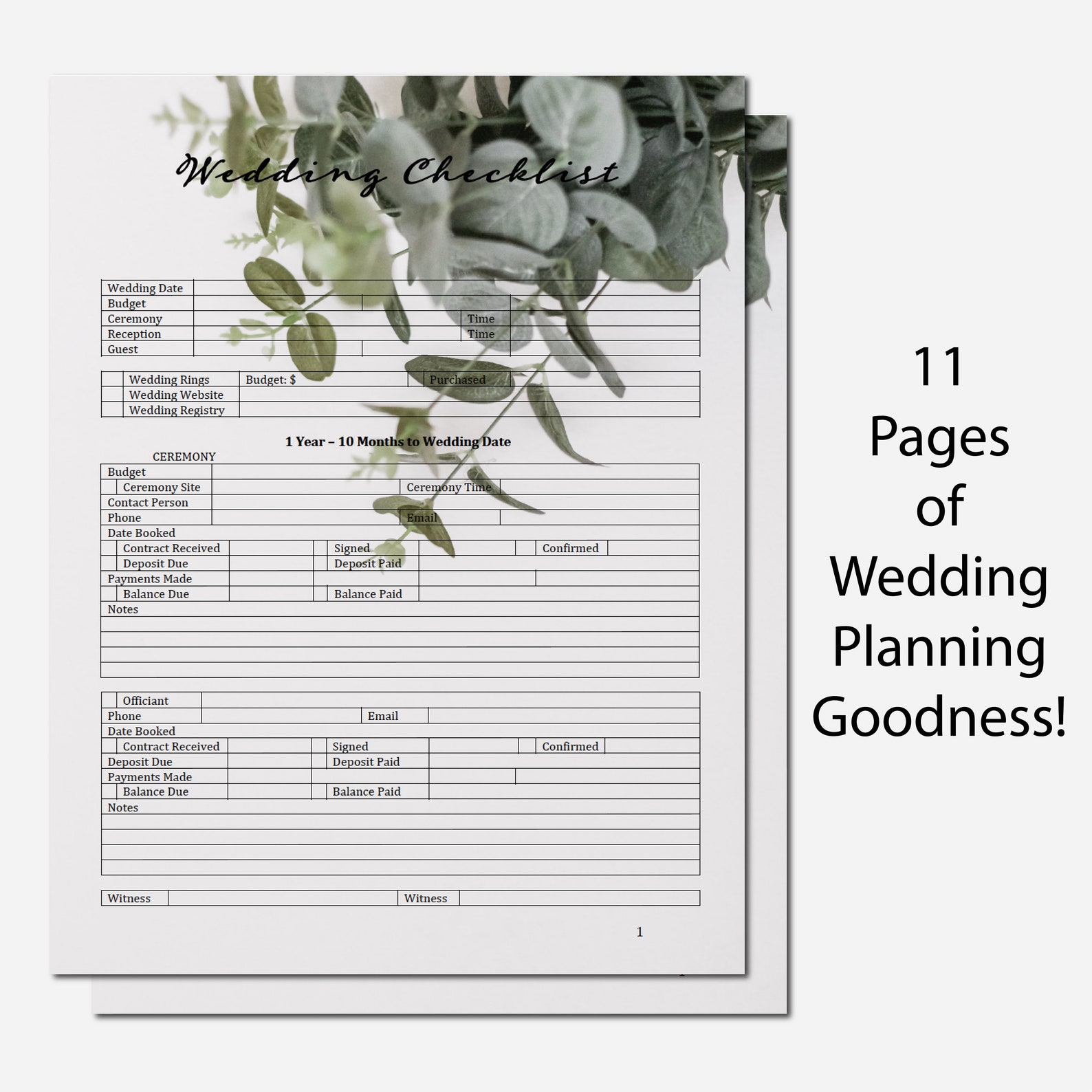 Complete 12 Month Wedding Planning Checklist, Instant PDF Download ...