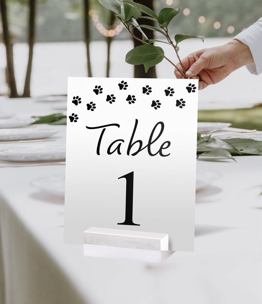 Printable Wedding Table Numbers Pawprints, Dog Wedding Decor, Dog ...