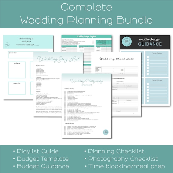 Complete Wedding Planning Bundle Wedding Planner Printables - Etsy