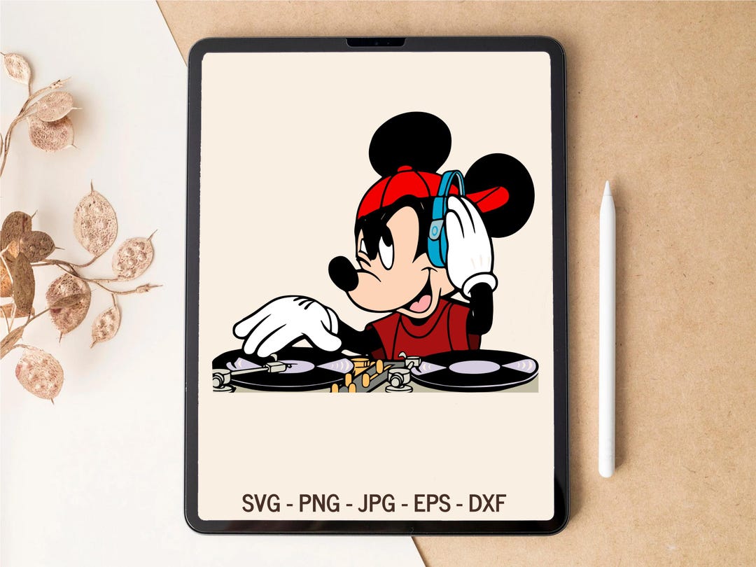 DJ SVG, Mickey Svg, EDM Music Svg, Layered Svg, T-shirt Design, Tumbler ...
