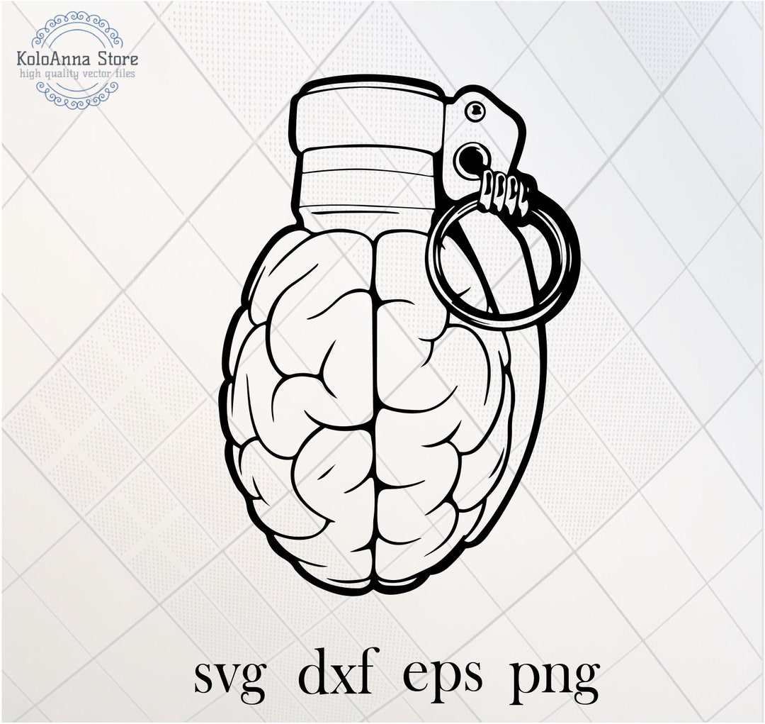 Brain SVG, Grenade SVG, Military SVG, Army Svg, Veteran Svg, T-shirt ...