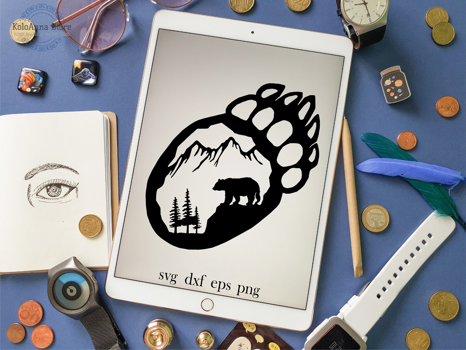 Bear Paw Svg Bear Svg Paw Svg Nature Svg Mountains Svg - Etsy