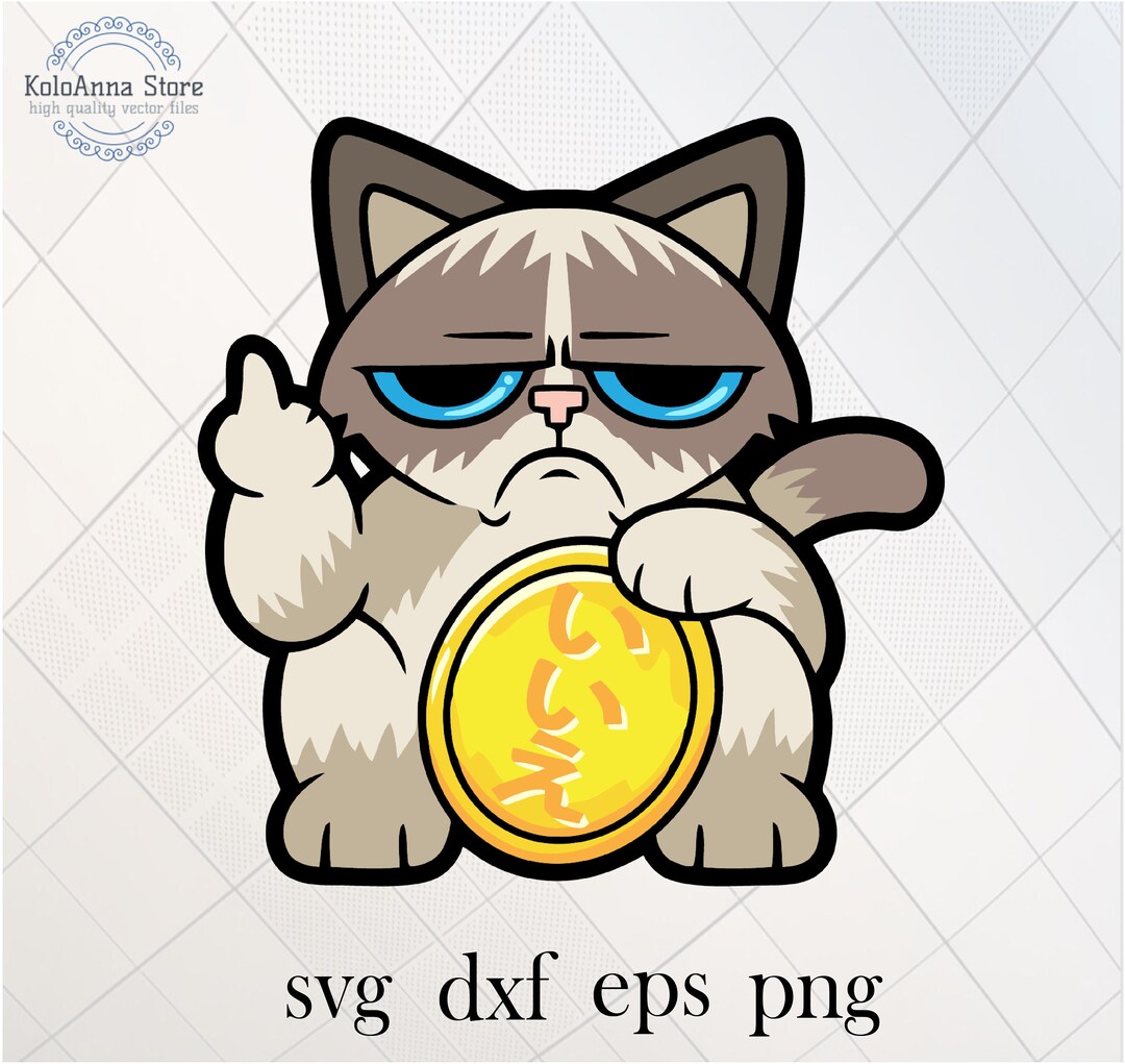 Grumpy Cat SVG, Middle Finger SVG, Cat SVG, Layered Svg, T-shirt Design ...