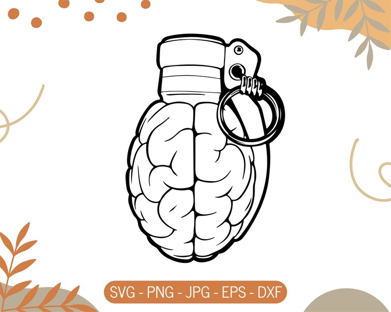 Brain SVG, Grenade SVG, Military SVG, Army Svg, Veteran Svg, T-shirt ...